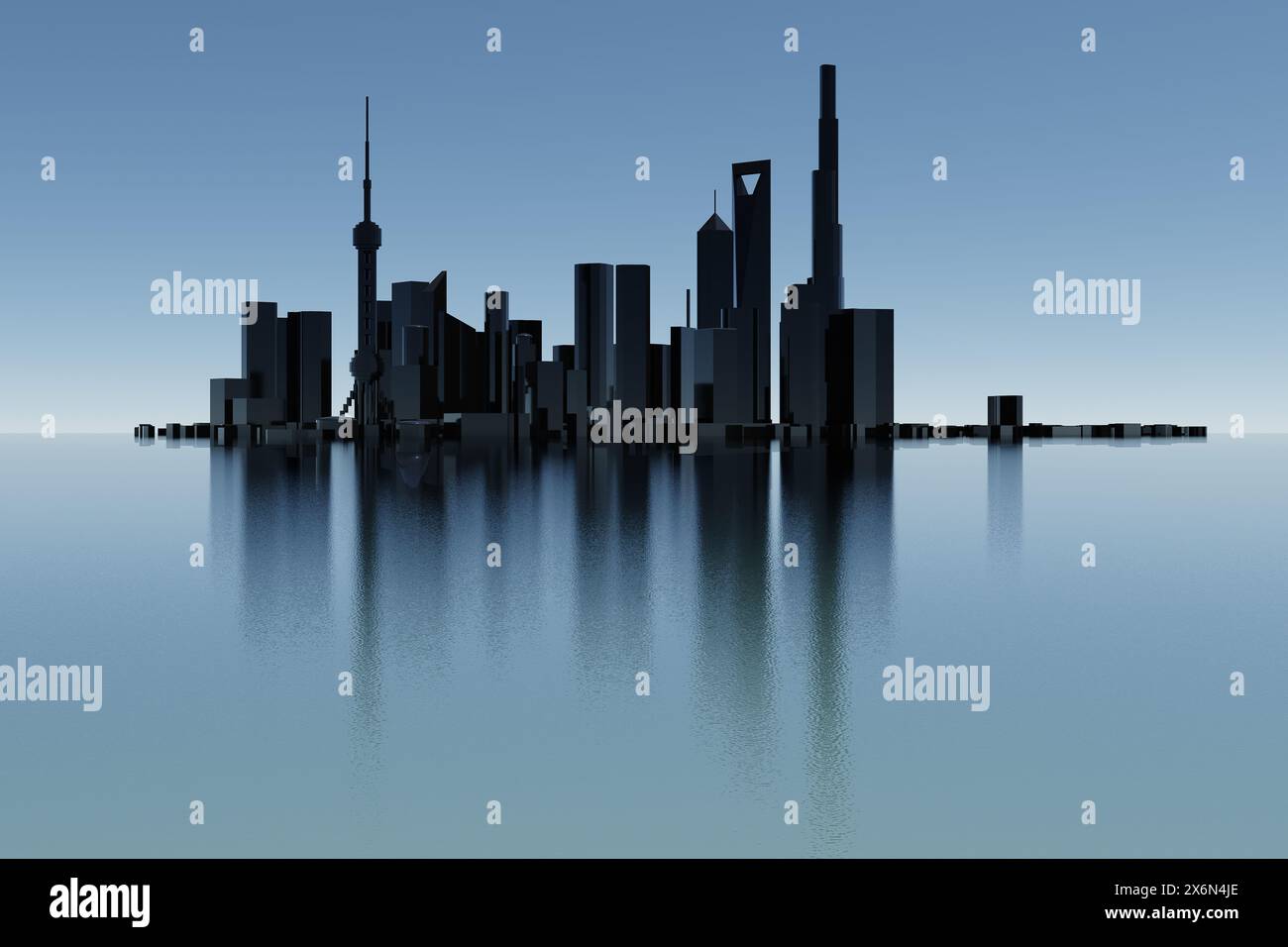 Shanghai skyline illustration hi-res stock photography and images - Alamy