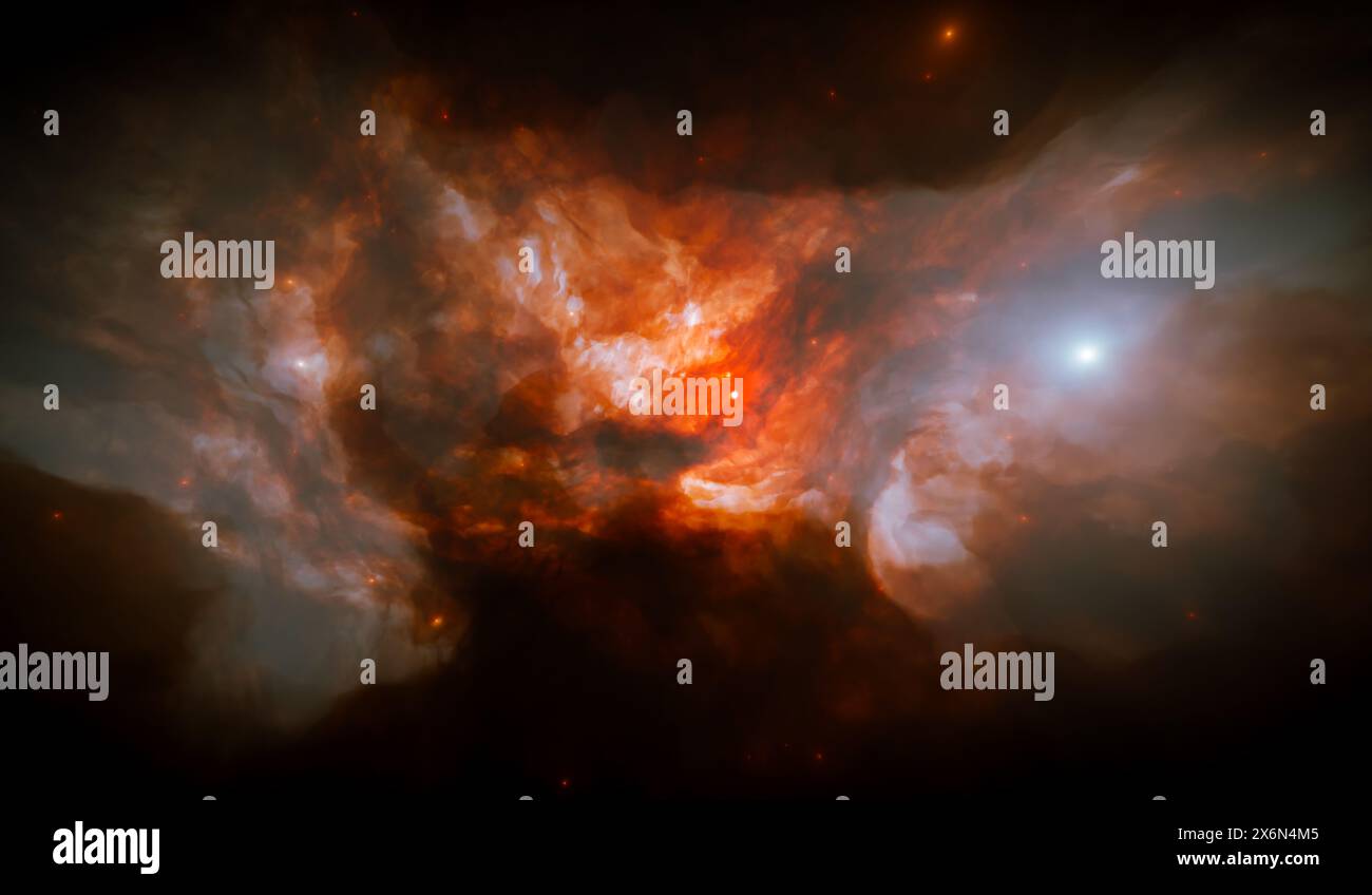 colorful space nebula - 3D illustration Stock Photo - Alamy