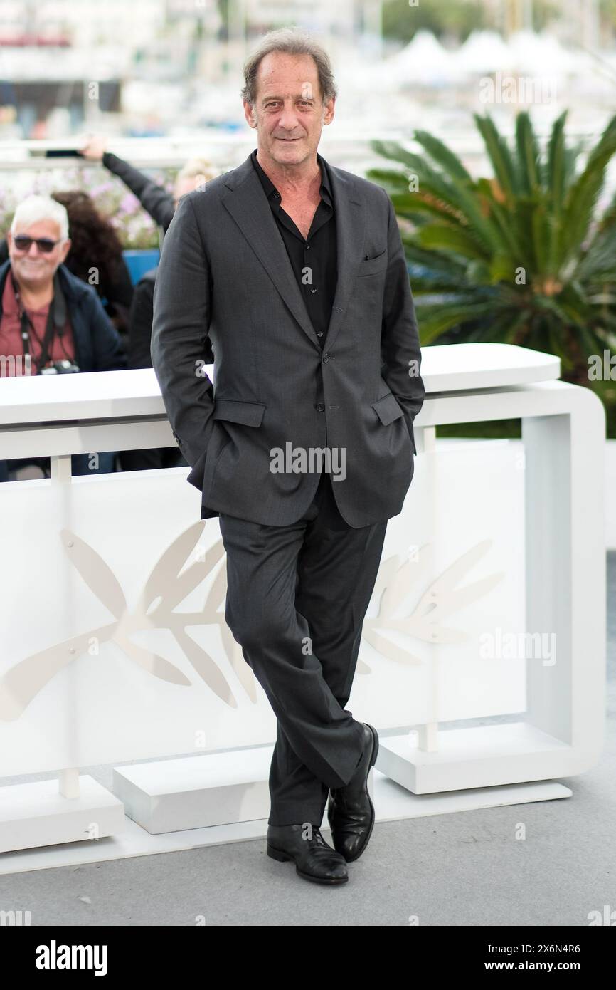 Cannes, France. 15 May 2024. Vincent Lindon poses at the Photocall for ...