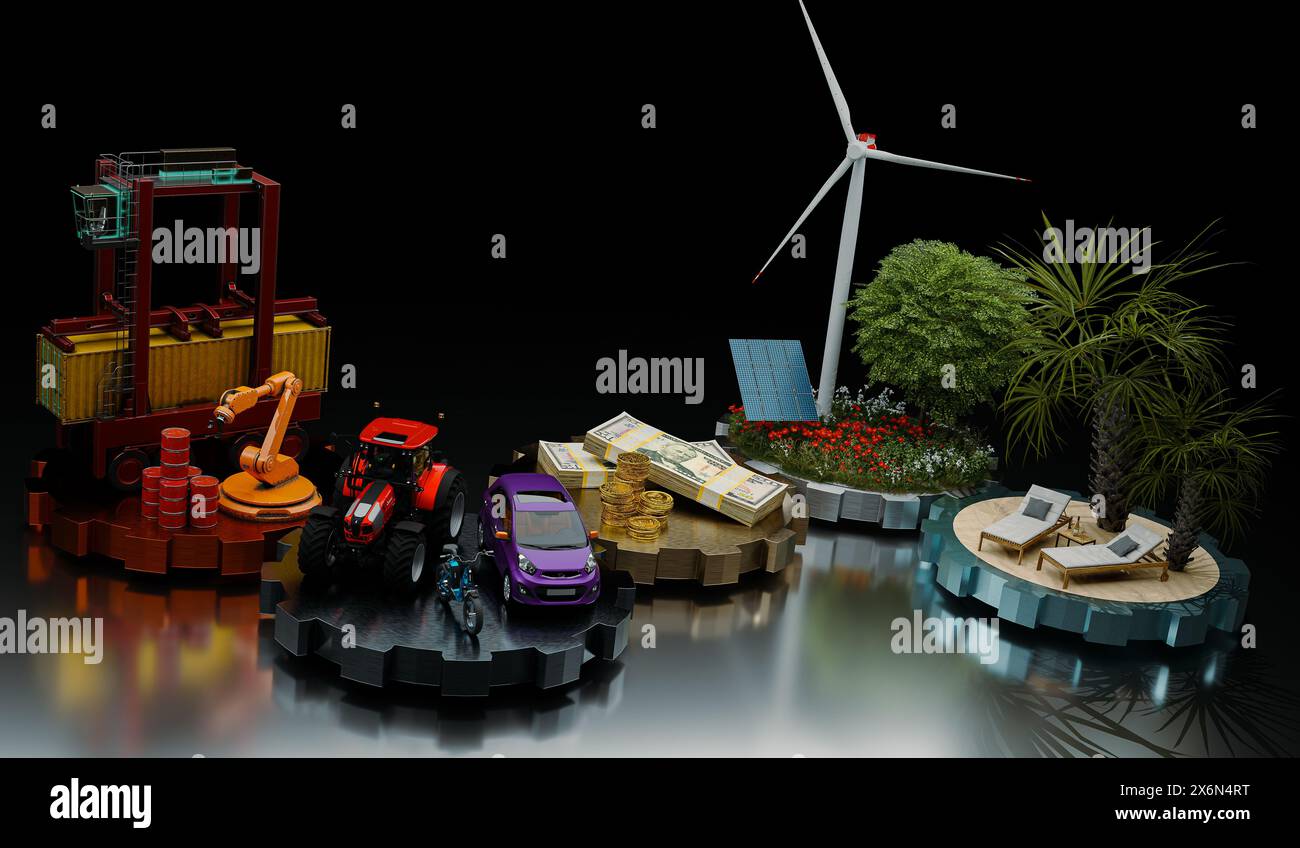 gears represent different areas of life and symbolize a life of ...