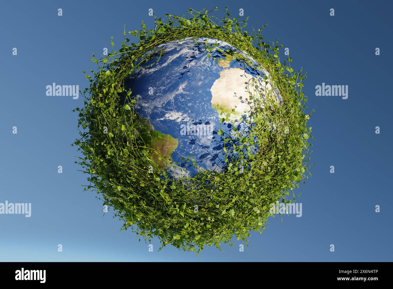 an earth surrounded by ivy as a symbol of sustainability and healthy ...