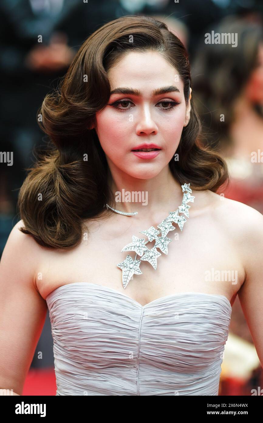 Cannes, France. 15 May 2024. Araya A. Hargate arrives on the Red Carpet ...