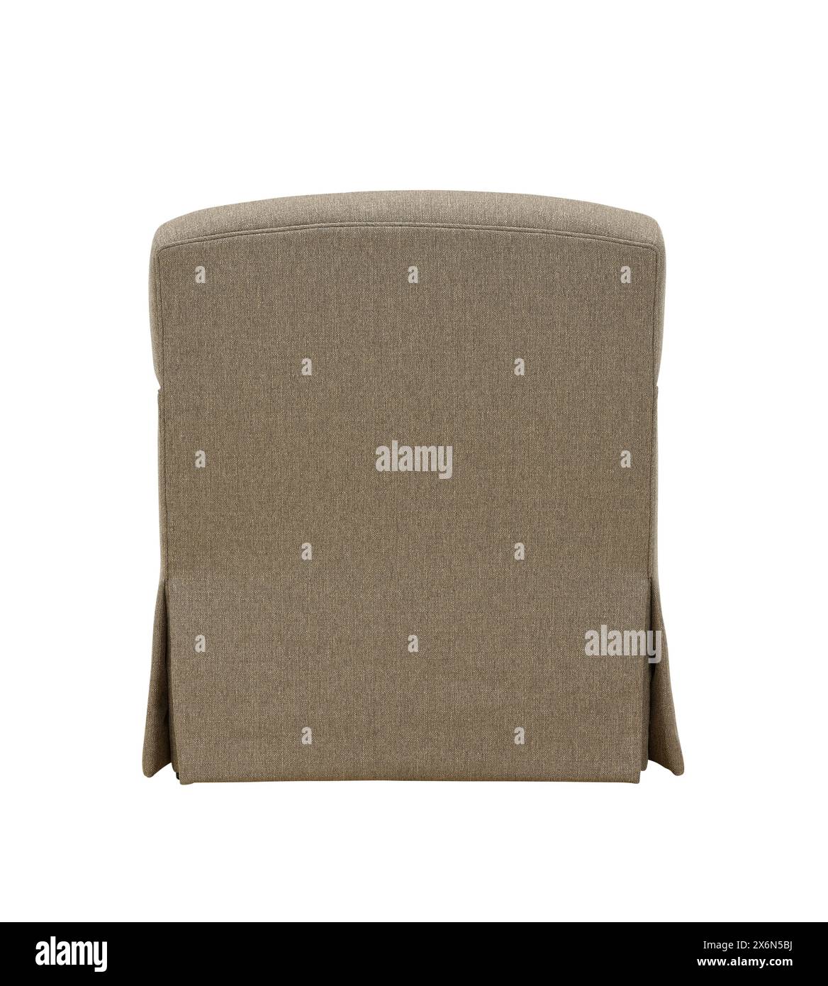 cut out fabric armchair soft cushion with wood leg isolated on white ...