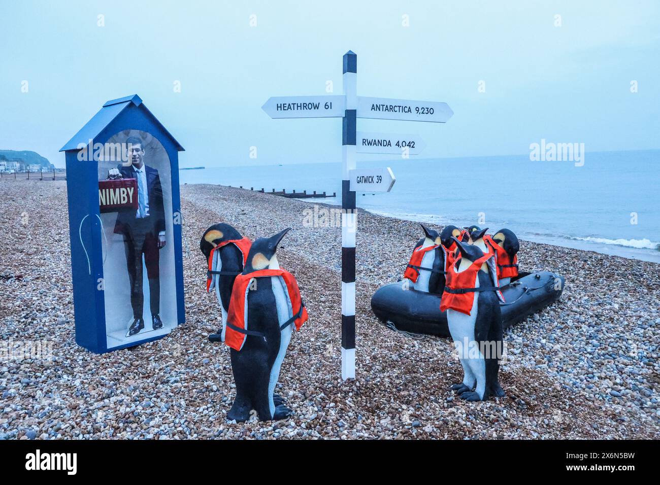 Hastings East Sussex 16 May 2024 Anonymous art collective 83y0nd draw ...