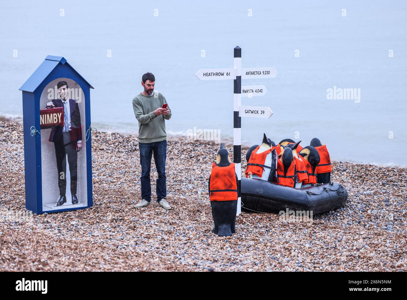 Hastings East Sussex 16 May 2024 Anonymous art collective 83y0nd draw ...
