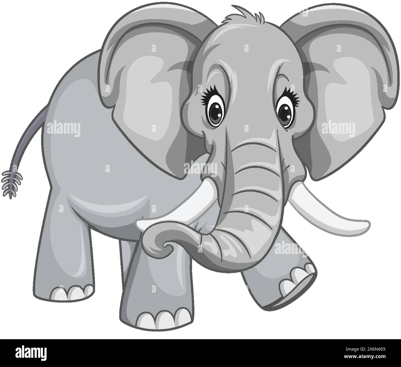 Vector illustration of a playful young elephant Stock Vector Image ...