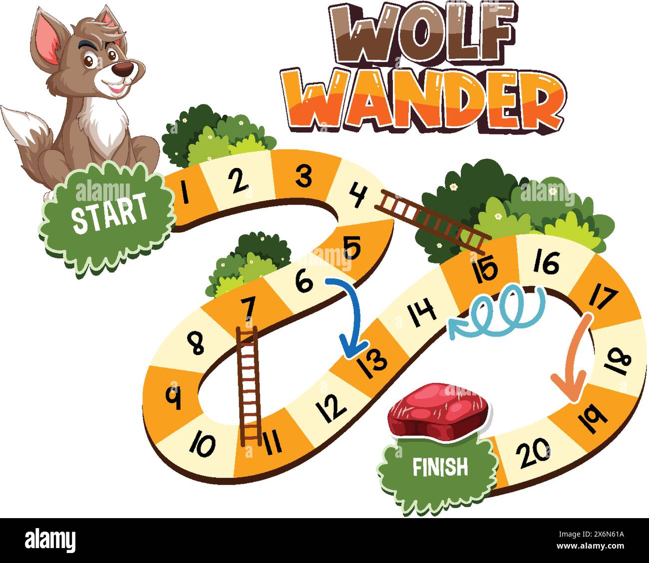 Fun wolf-themed board game adventure Stock Vector Image & Art - Alamy