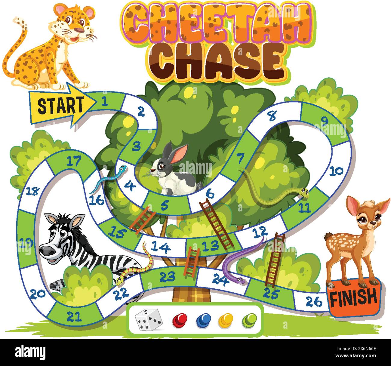 Animal-themed board game with colorful path Stock Vector Image & Art ...