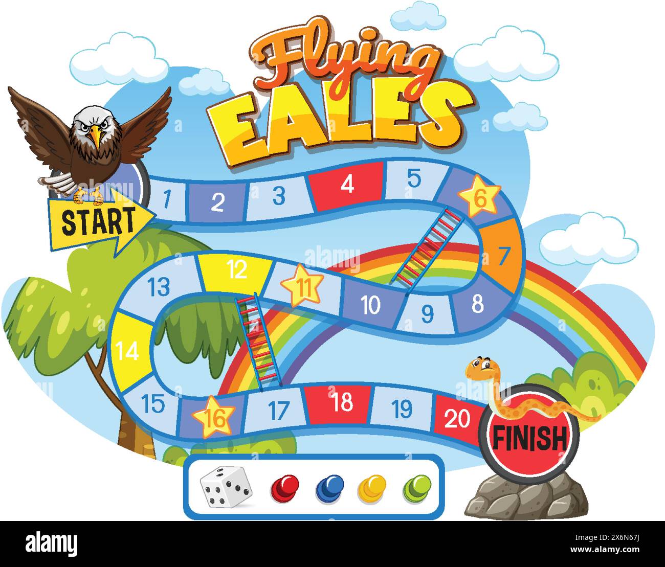 Colorful board game with eagle and snake Stock Vector Image & Art - Alamy