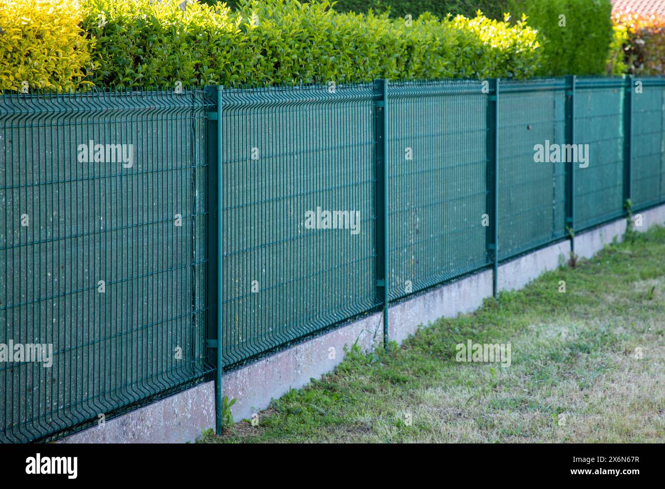 design green barrier around house fence steel plastic protect home ...