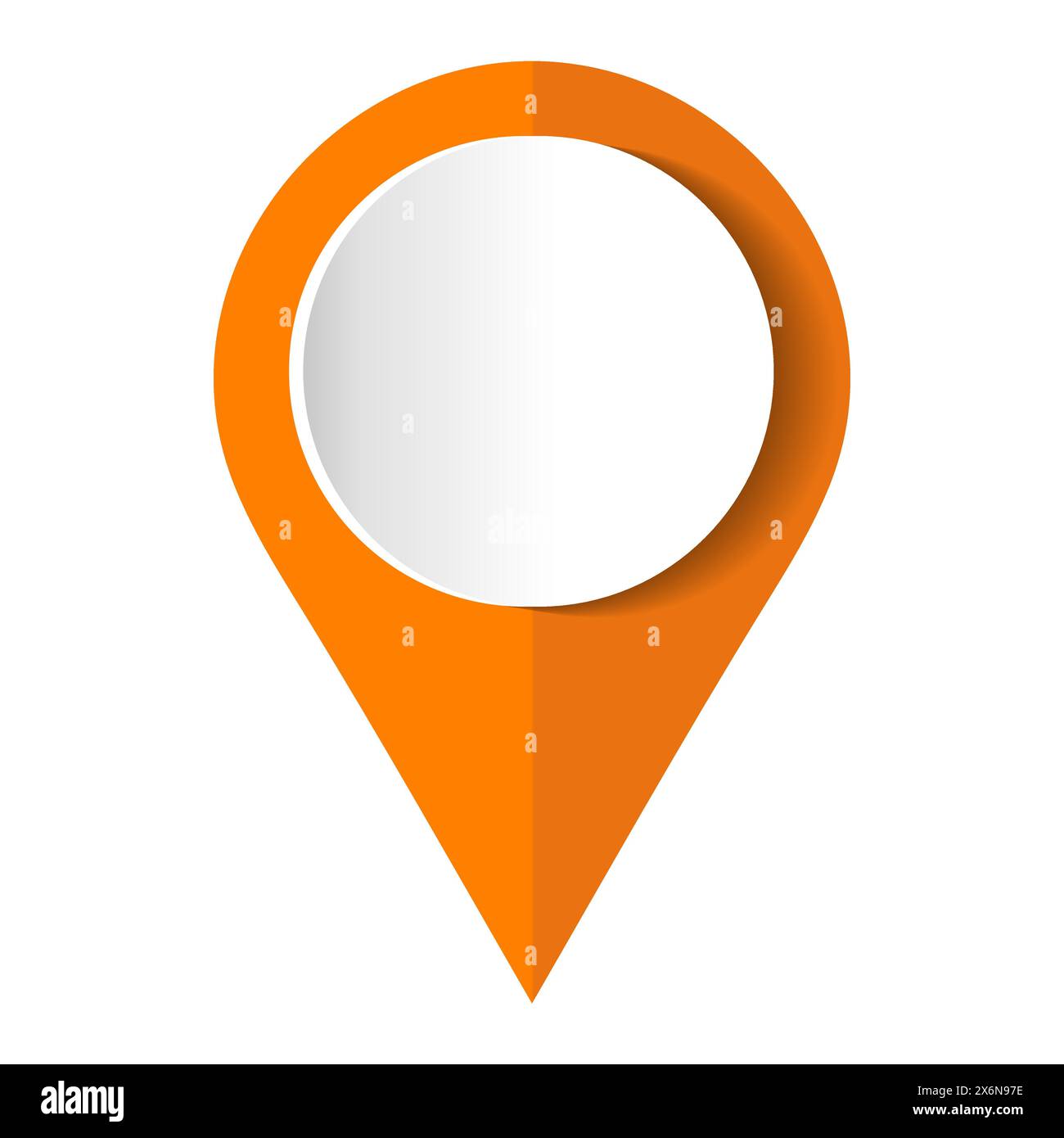Orange Map Pin Concept Of Global Coordinate Dot Needle Tip Ui Map Marker Icon Stock Vector