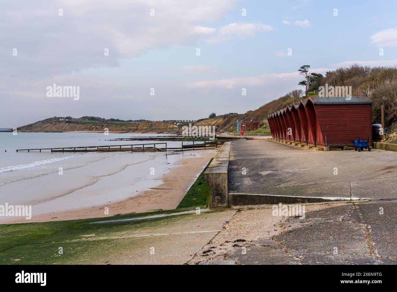 Colwell Bay, Isle of Wight, England, UK - April 17, 2023: View at the ...