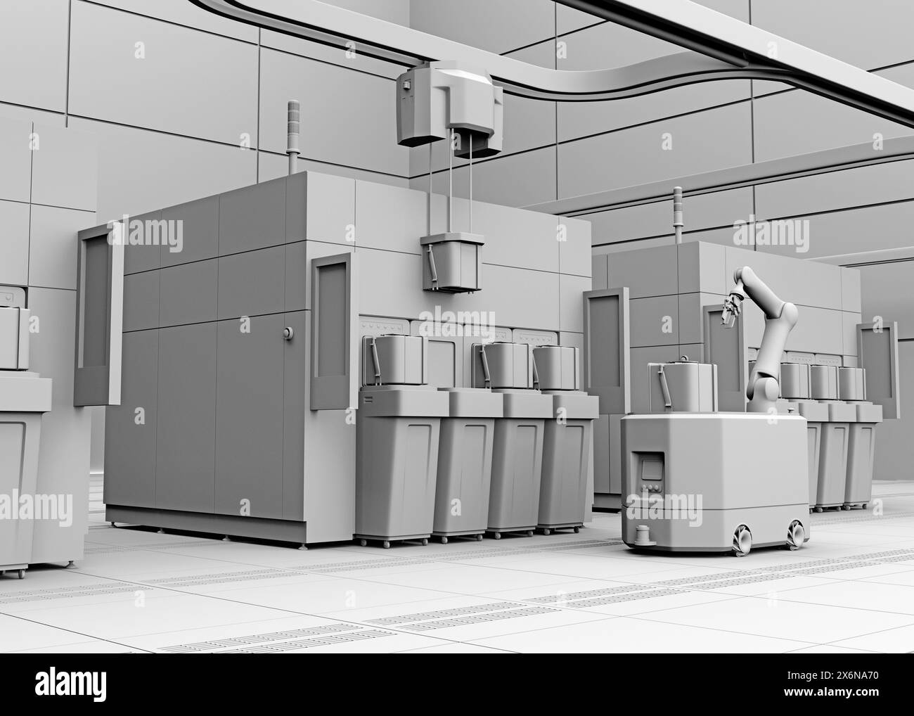 Clay rendering of Semiconduct Wafer Cleaning, Etching system and OHT ...