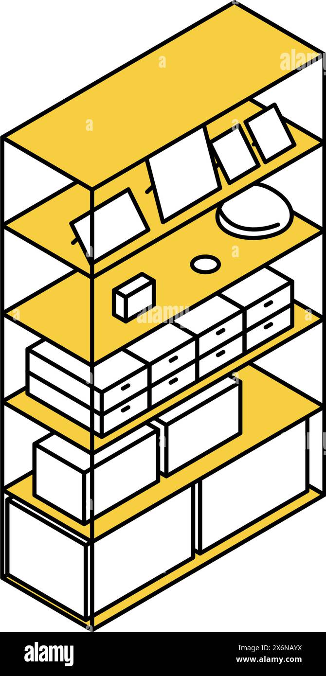 Interior: steel rack, isometric illustration, Vector Illustration Stock ...