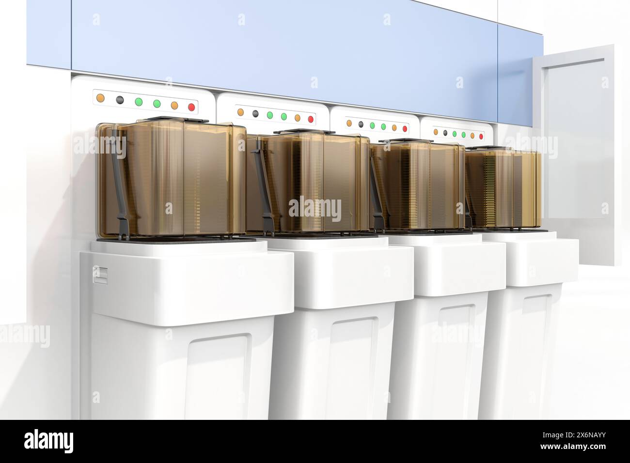 Closeup view of Semiconduct Wafer Cleaning, Etching system in Fab ...