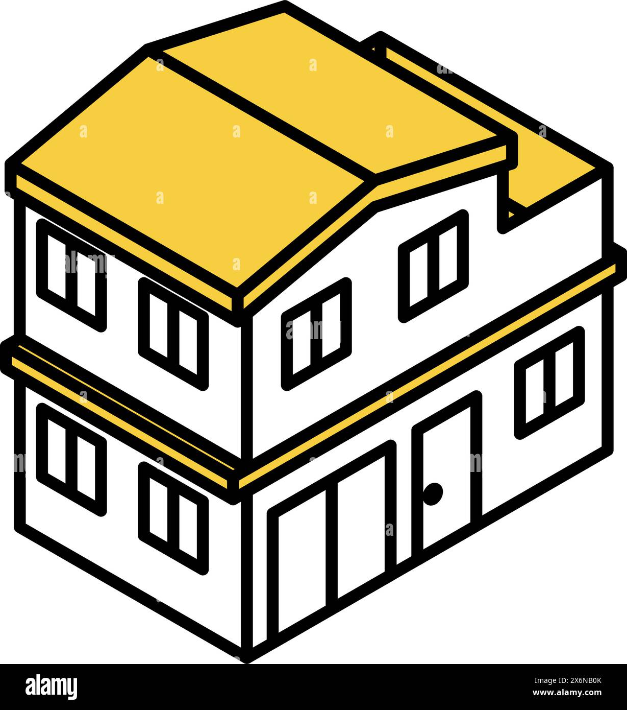 Rental Property: Building (detached single-family house), isometric ...