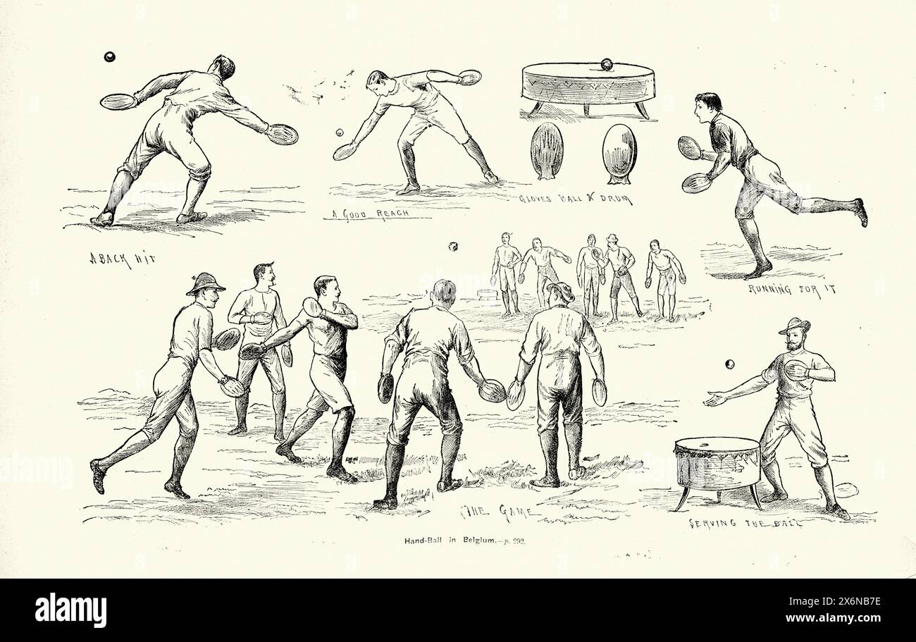History of sport, Teams playing Handball, Victorian, 19th Century ...