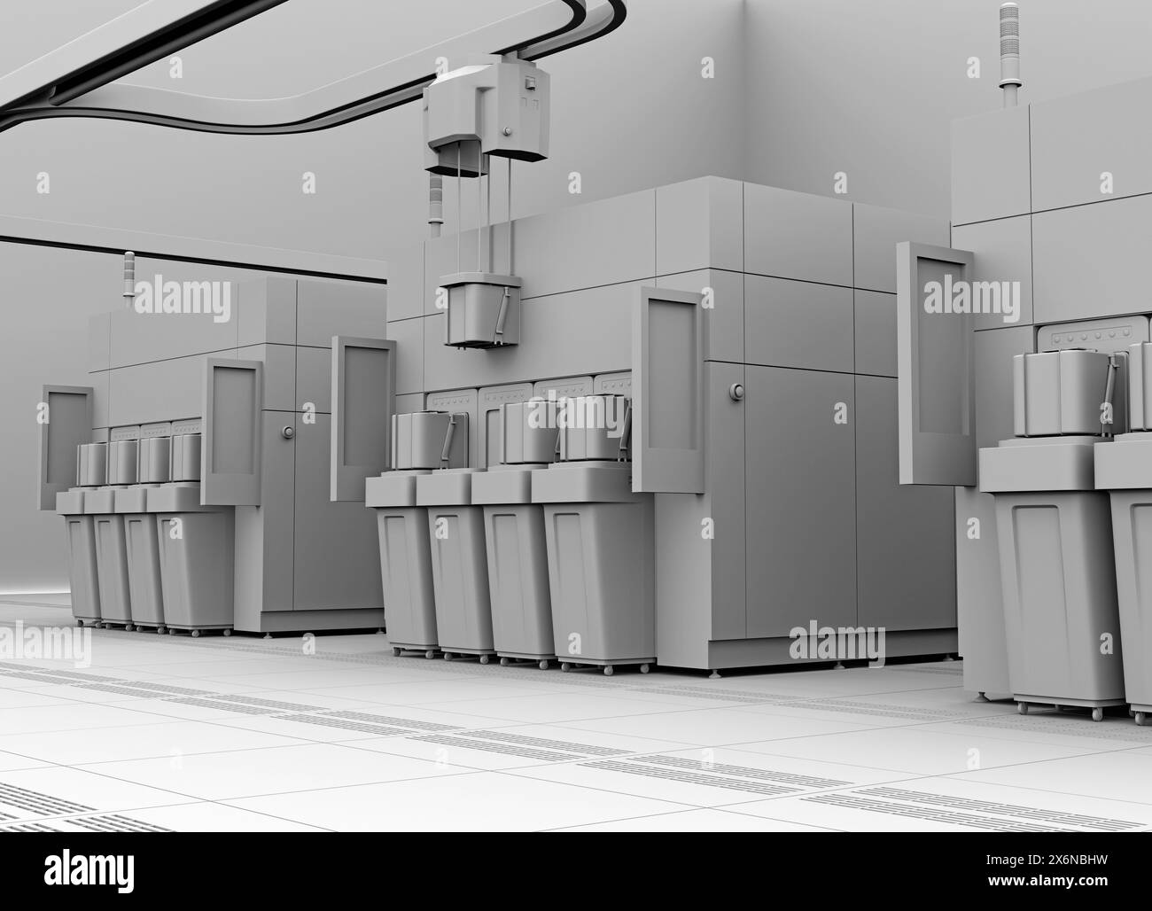 Clay rendering of Semiconduct Wafer Cleaning, Etching and OHT system in ...