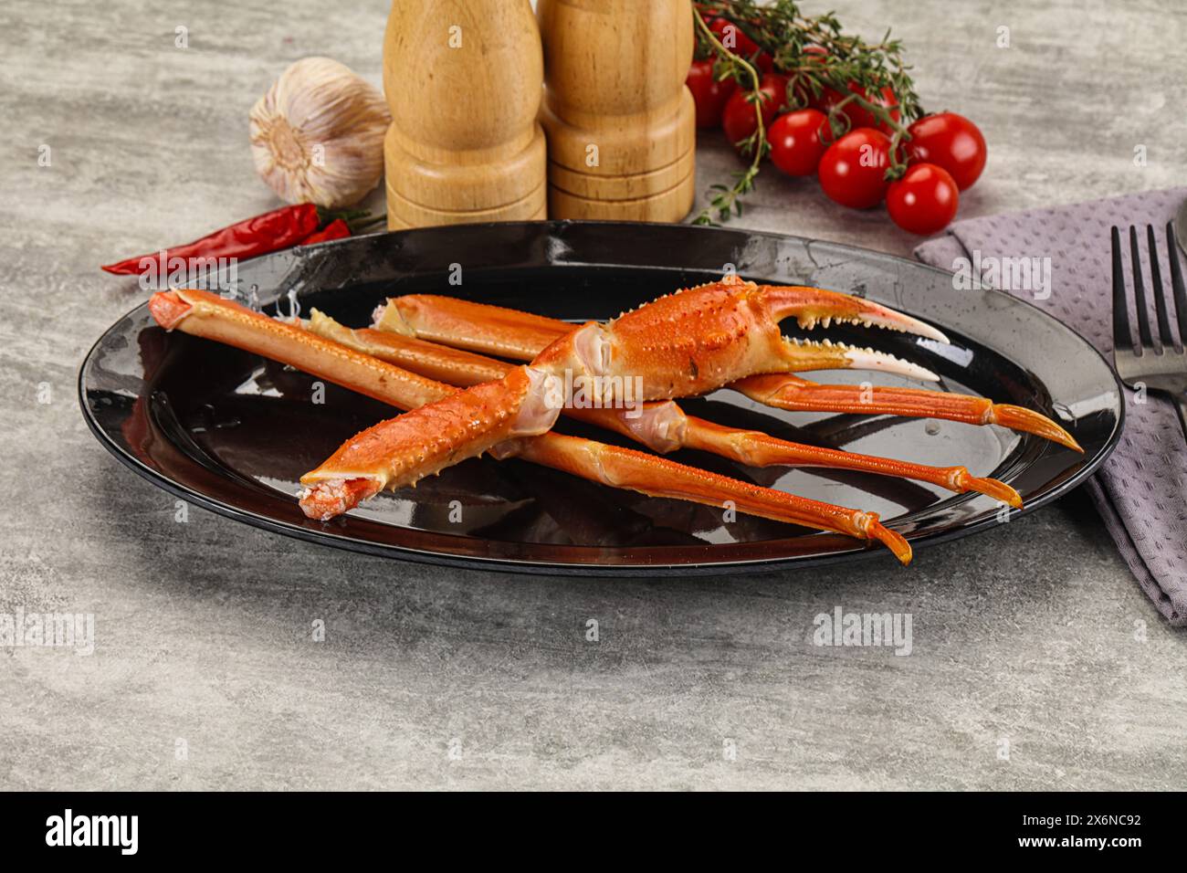 Delicous luxury boiled crab claw legs Stock Photo - Alamy