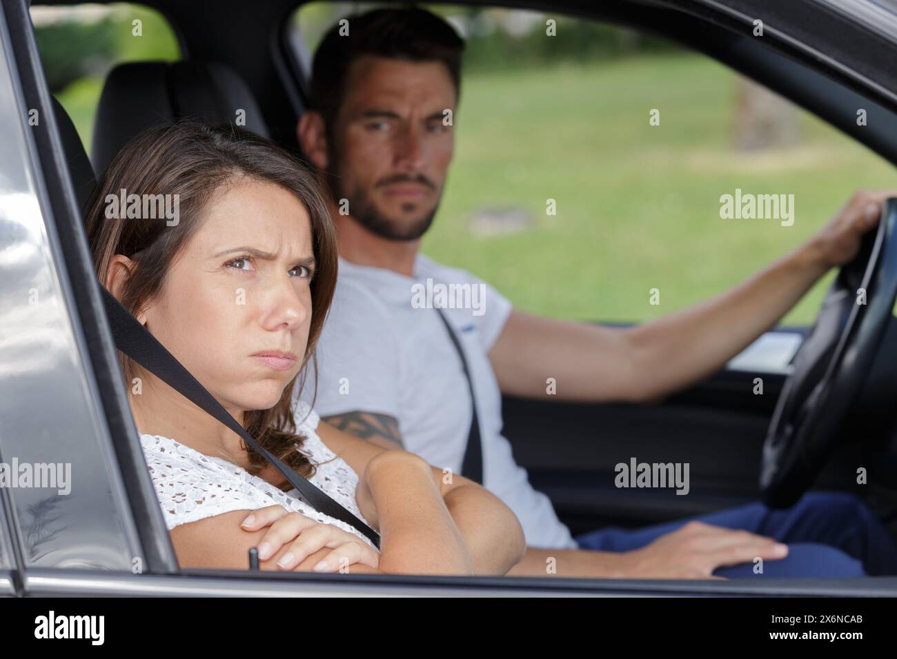 couple argue in the car Stock Photo - Alamy