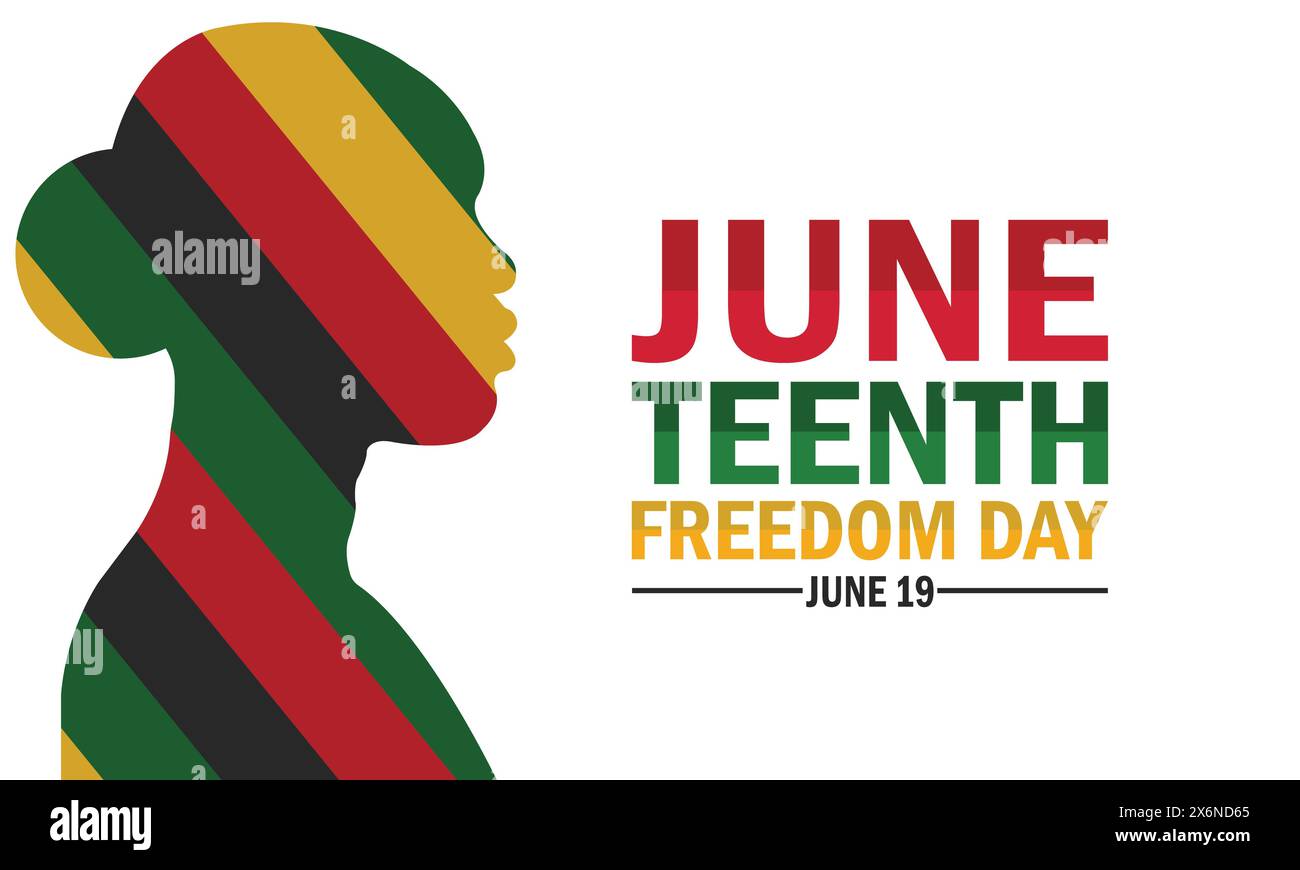 June Teenth Freedom Day wallpaper with shapes and typography, banner ...