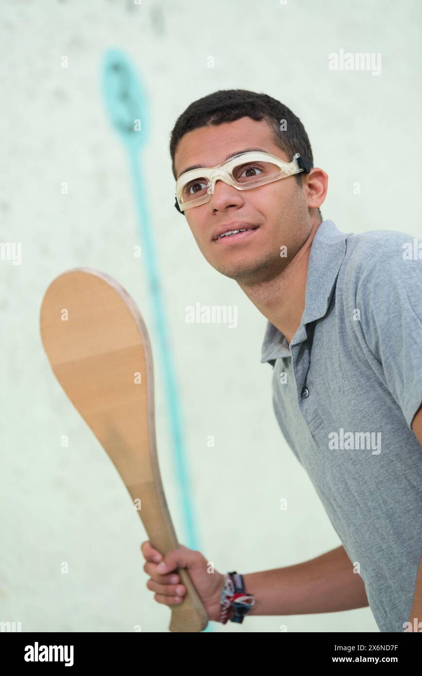 male player on squash game Stock Photo - Alamy