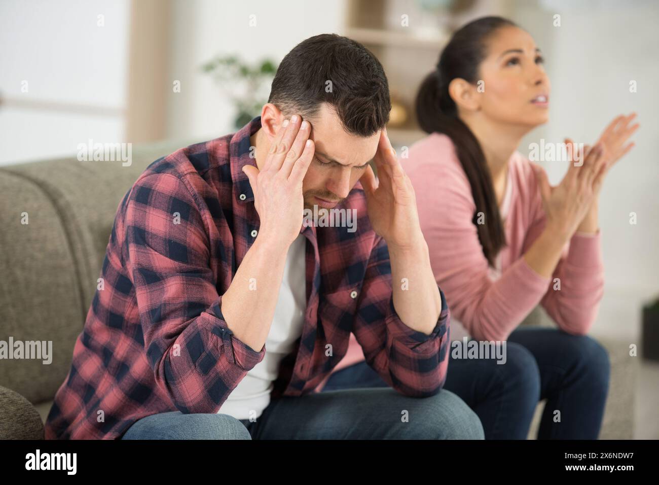 troubled couple expressing their despair Stock Photo - Alamy