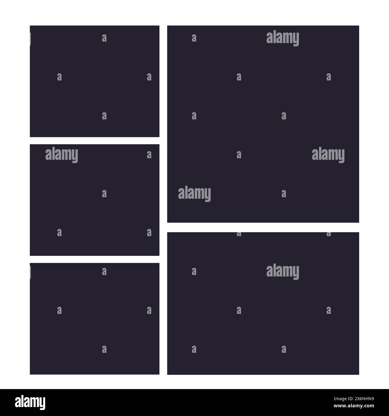 Photo grid collage frames template, moodboad layout, mosaic border ...