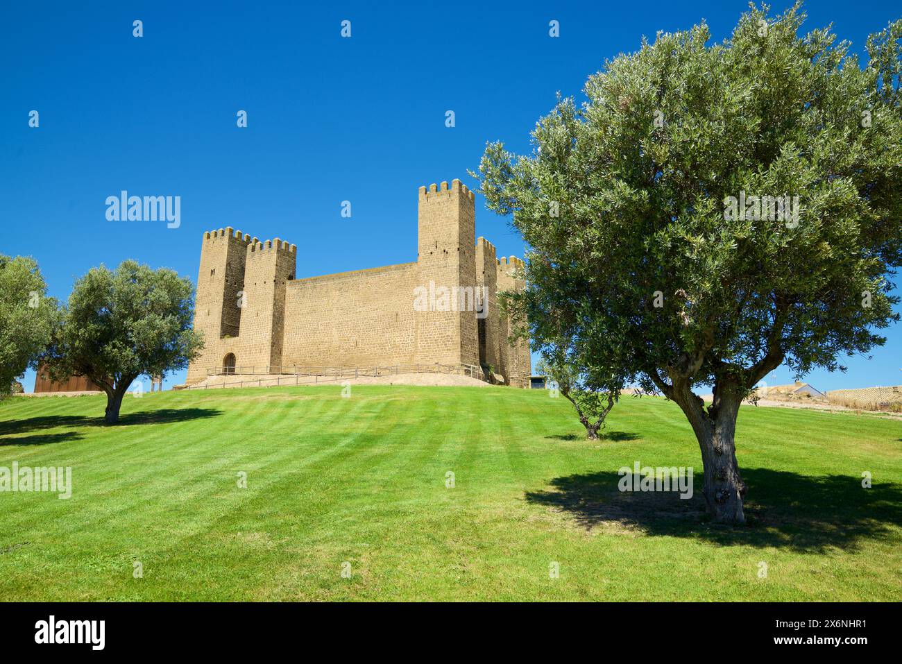 Exterior view of the Sadaba castle in Zaragoza Province, Aragon in ...