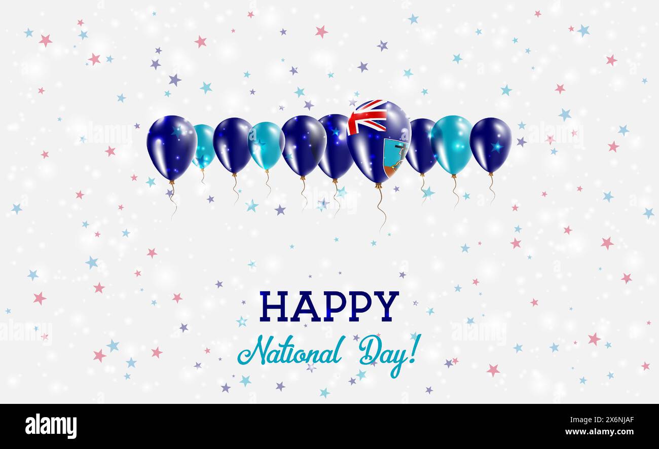 Montserrat Independence Day Sparkling Patriotic Poster. Row of Balloons ...