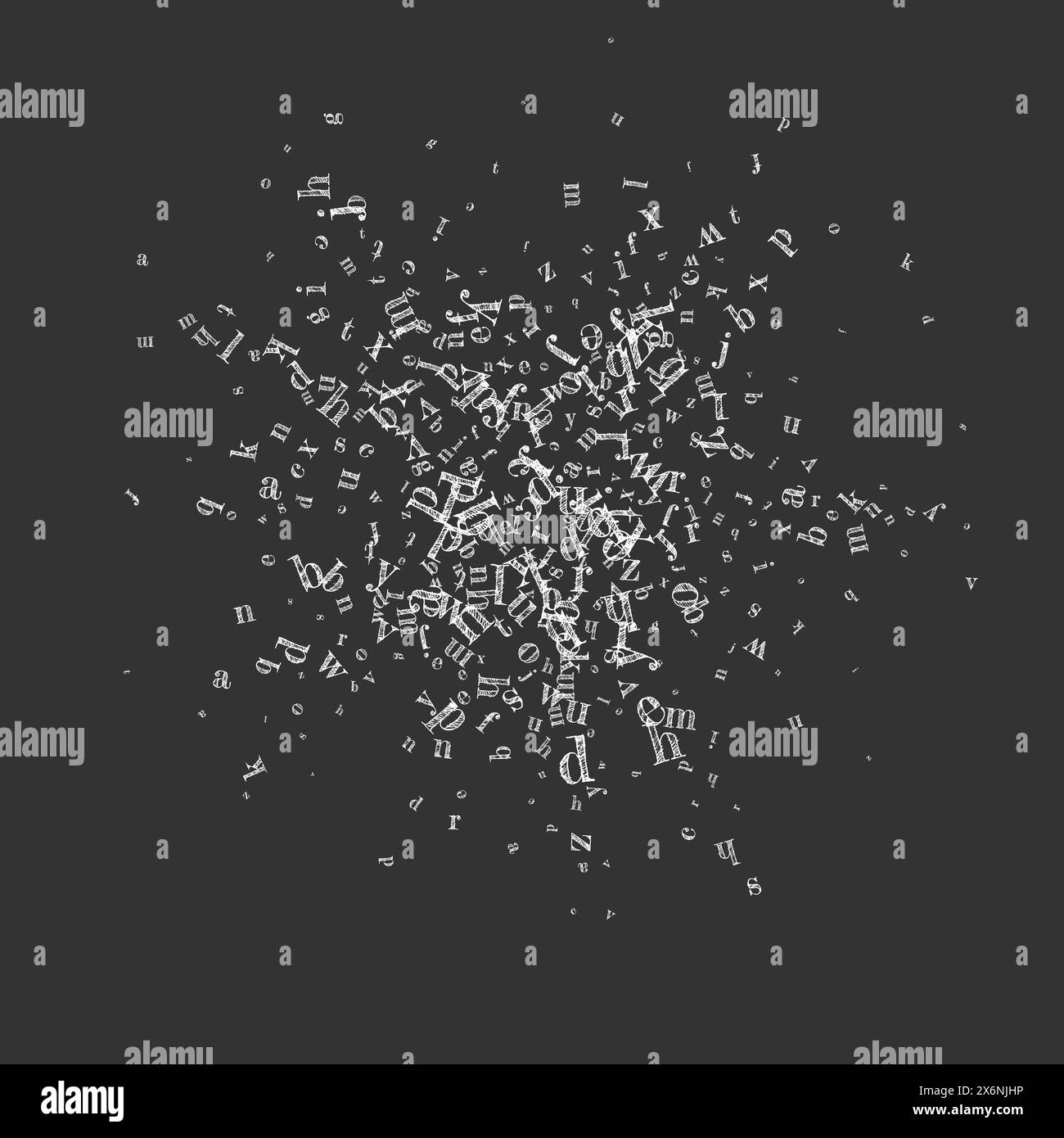 Concept of school background. White chalk falling letters of English ...