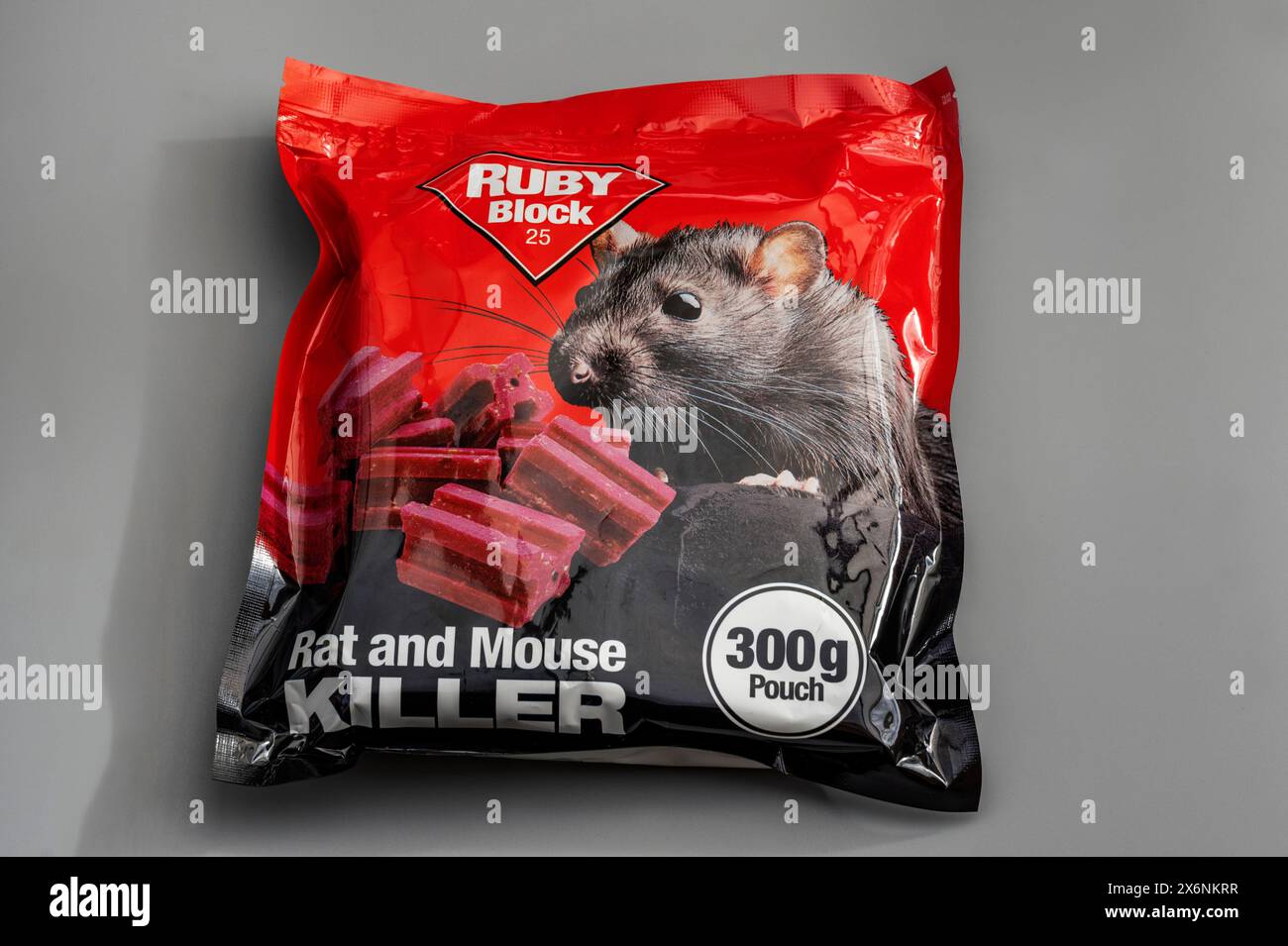 Ruby Block rat and mouse killer Stock Photo - Alamy