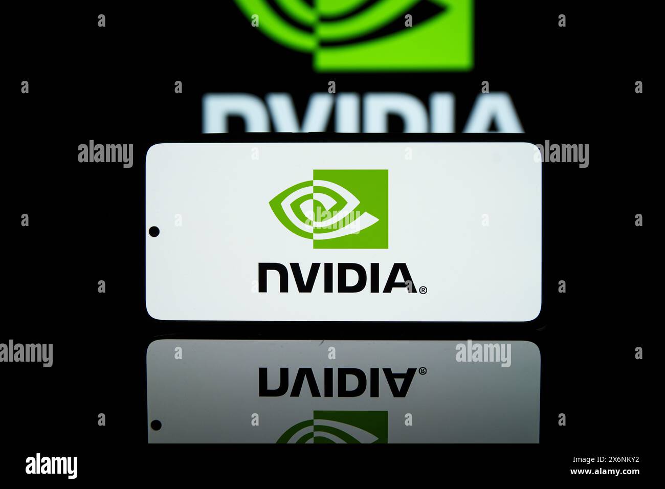 Nvidia corporation logo shown on screens Stock Photo - Alamy