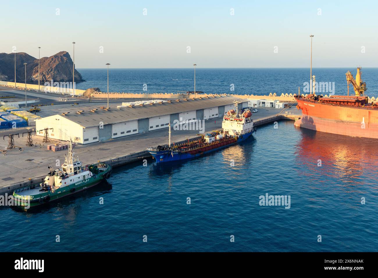 Muscat, Oman - January 2, 2024: The port of Muscat exudes a vibrant ...