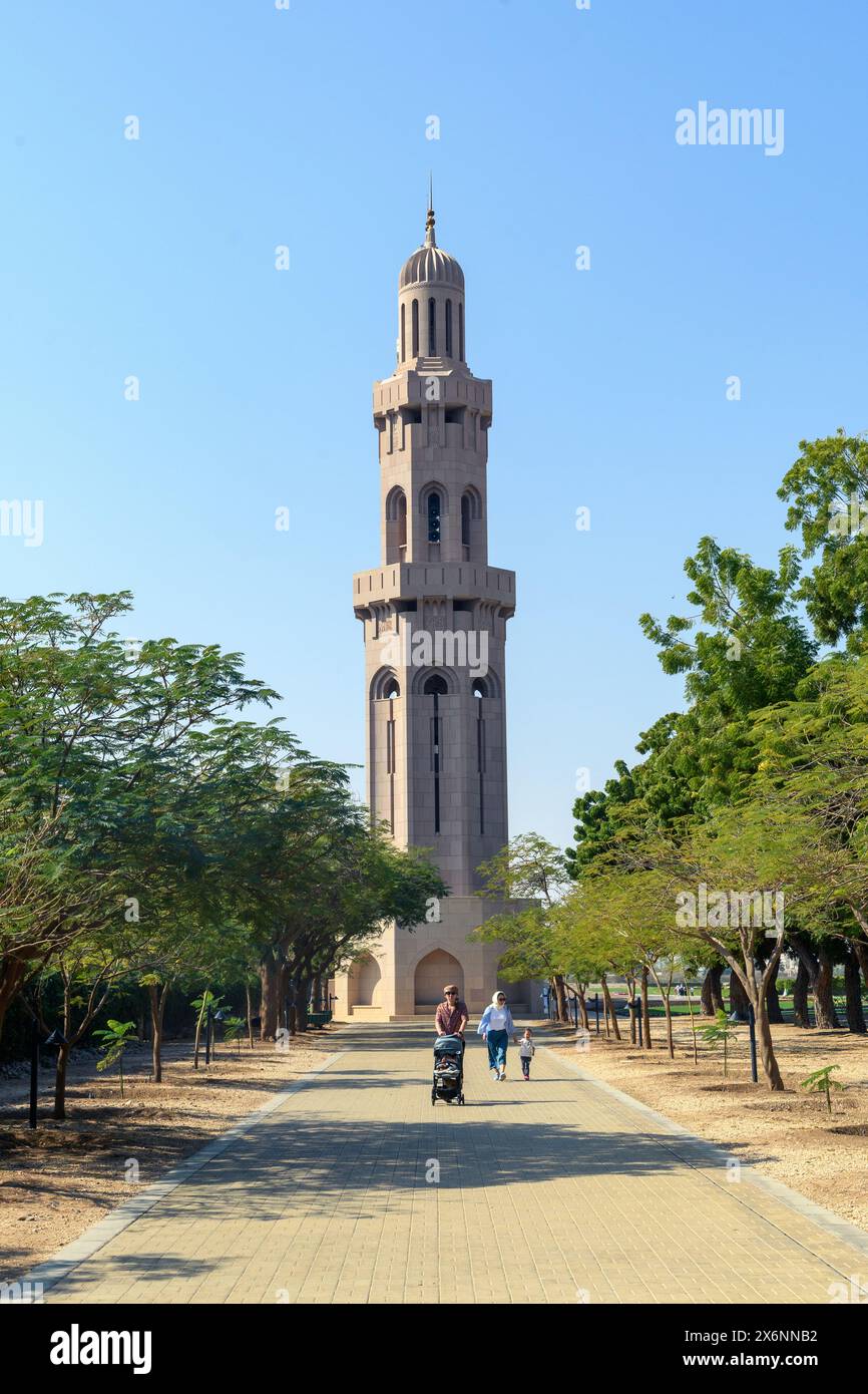 Muscat, Oman - January 2, 2024: Visitors enjoy a bright day near the ...