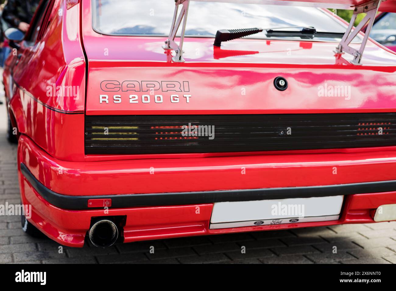 Minsk, Belarus, May 16, 2024 - Rear view Classic american car - red ...