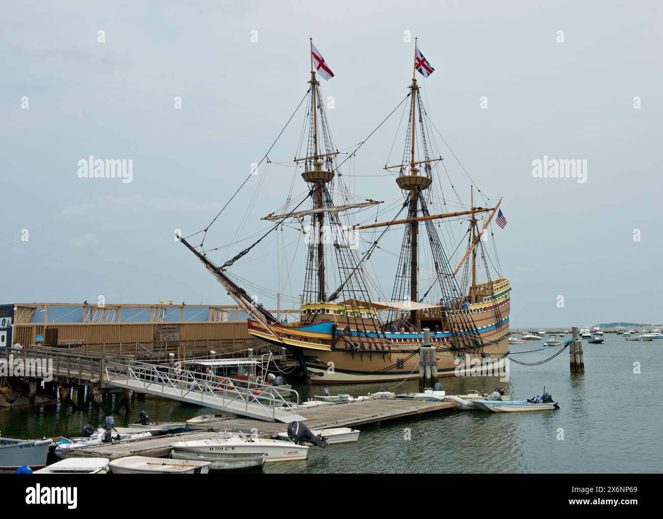Mayflower II replica ship moored at Plymouth, MA, USA Stock Photo - Alamy