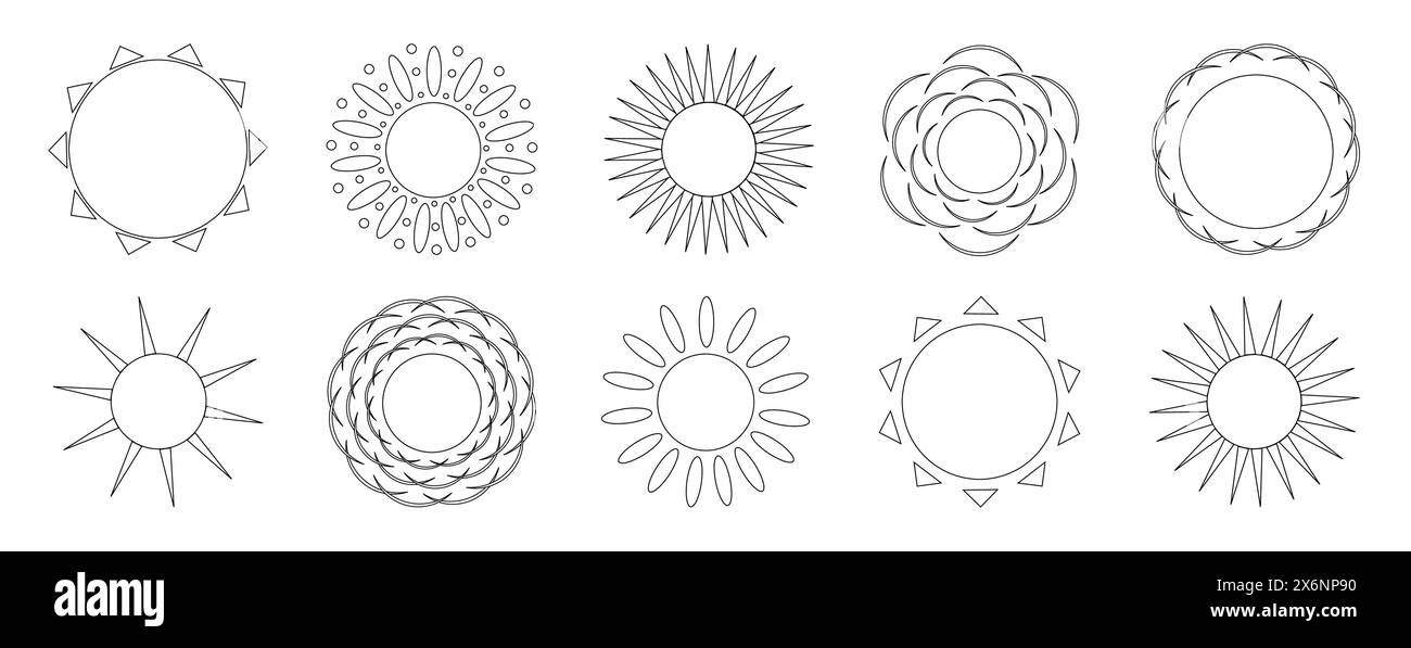 Sun with rays drawing hi-res stock photography and images - Alamy