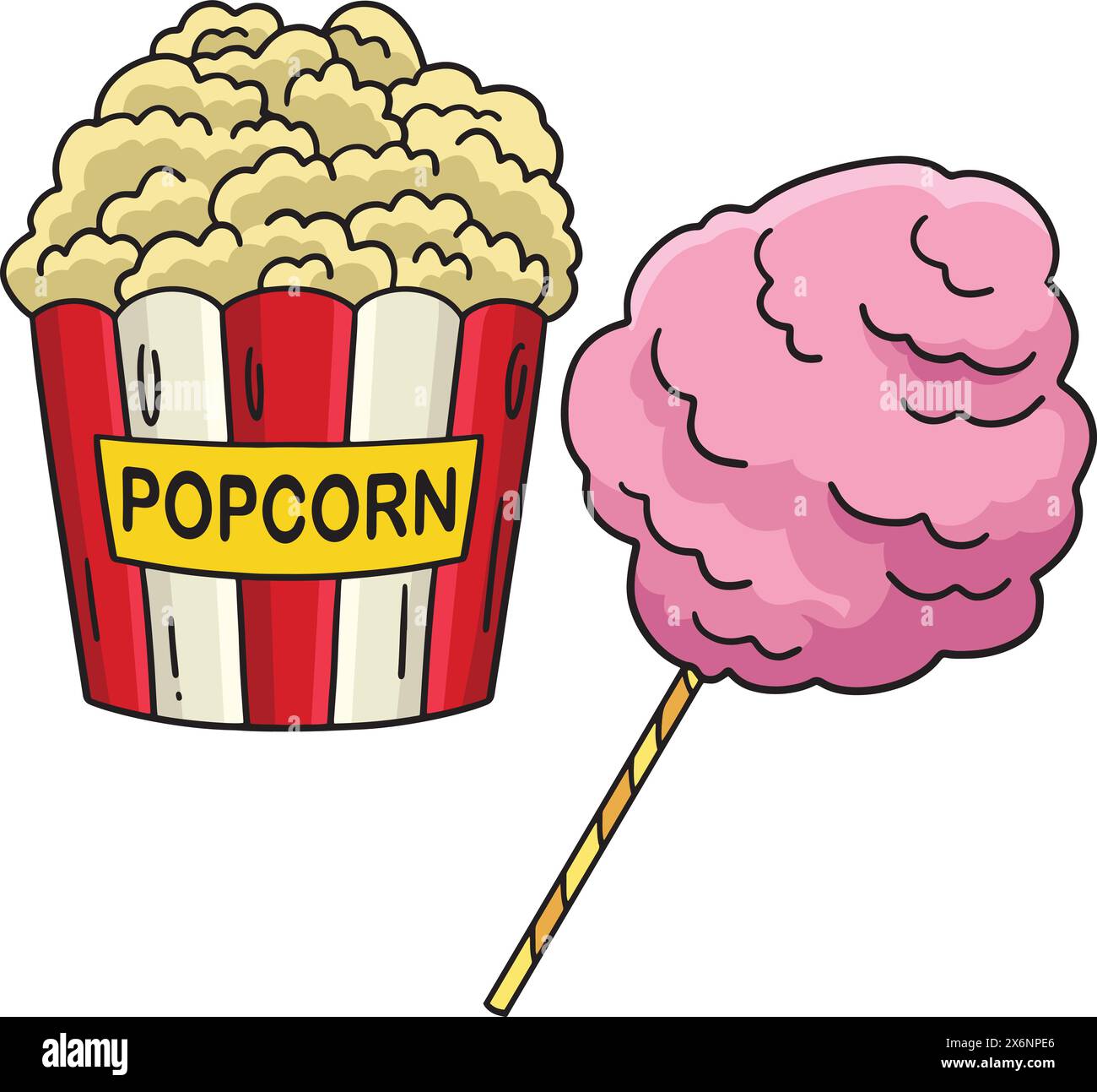 Circus Snacks Cartoon Colored Clipart Illustration Stock Vector Image ...