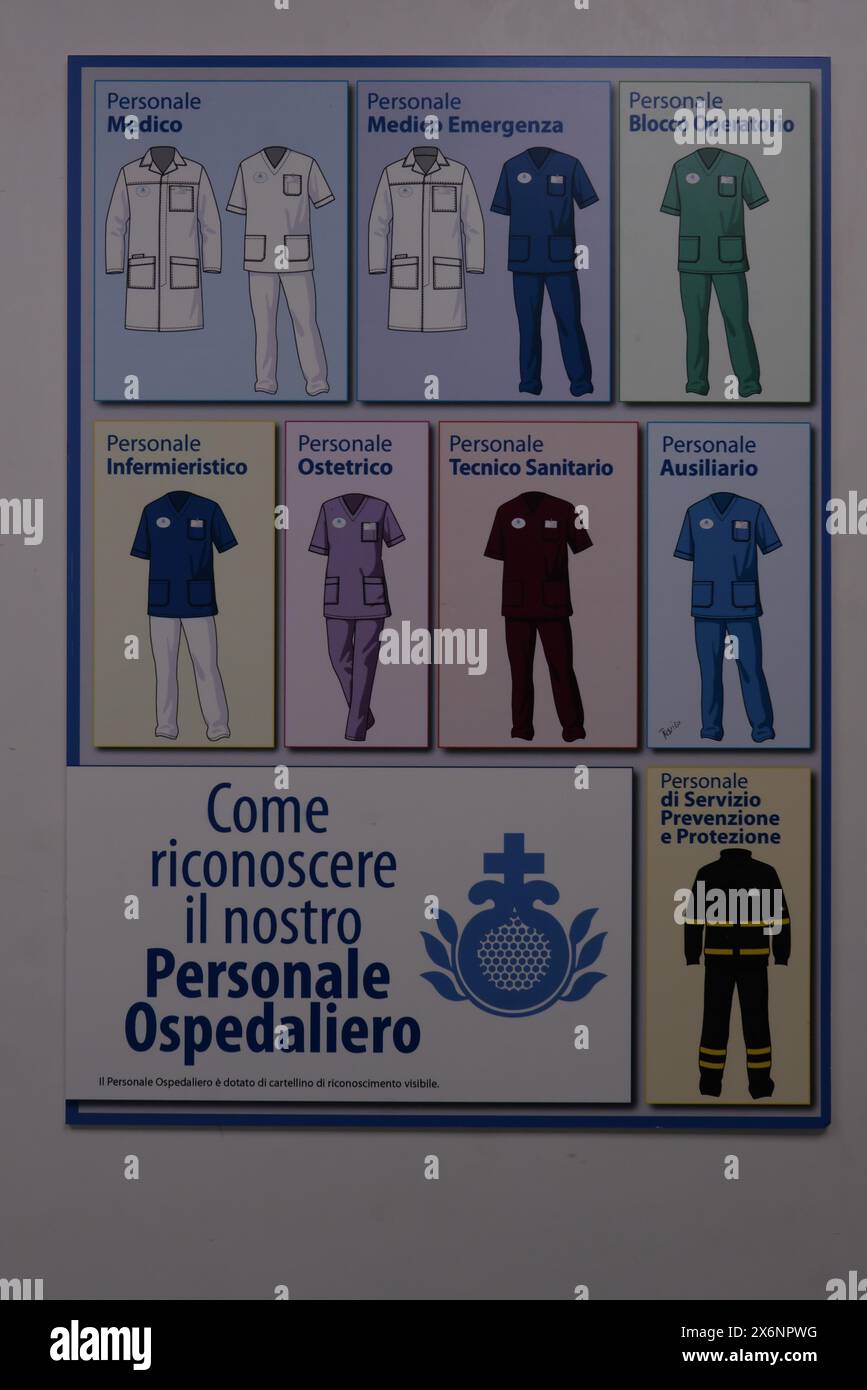 SIGN OF THE UNIFORMS OF HEALTHCARE PERSONNEL IN HOSPITAL Stock Photo ...