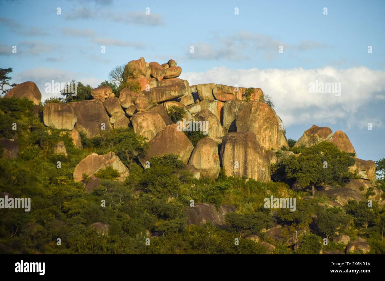 Zimbabwe. 27th April 2024. Balancing rocks on a hilltop in rural ...