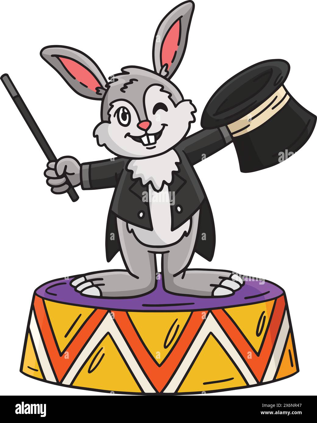 Circus Magician Rabbit Cartoon Colored Clipart Stock Vector Image & Art ...