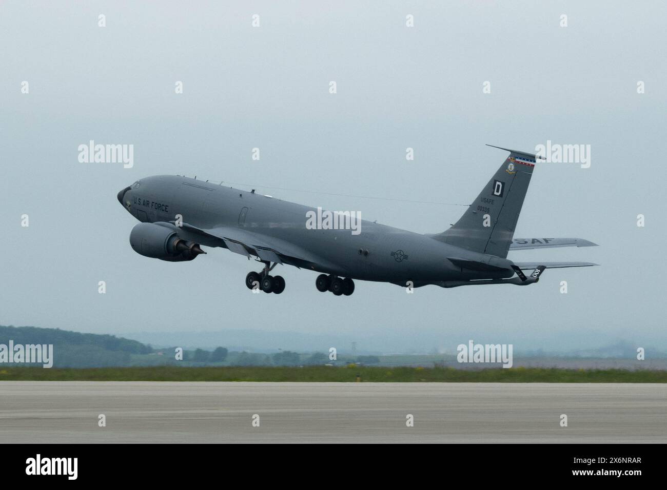 A U.S. Air Force KC-135 Stratotanker aircraft, assigned to the 100th ...