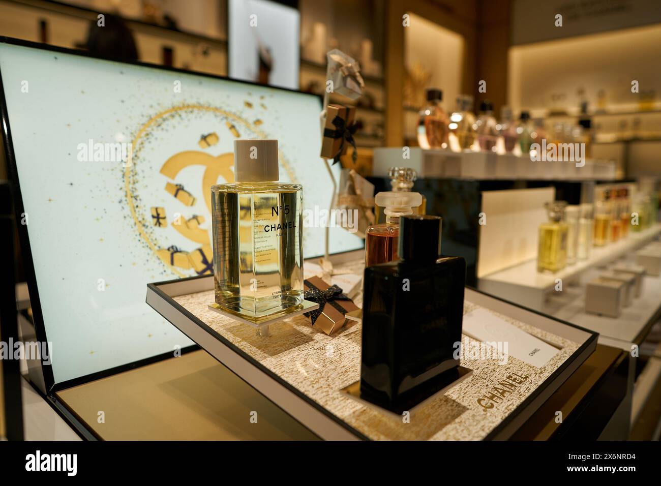 SINGAPORE - NOVEMBER 06, 2023: Chanel perfumes on display at the store ...