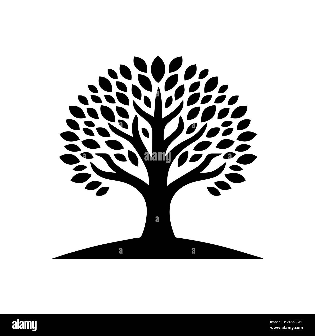Tree logo design. Tree icon isolated. Black tree symbol with leaves ...