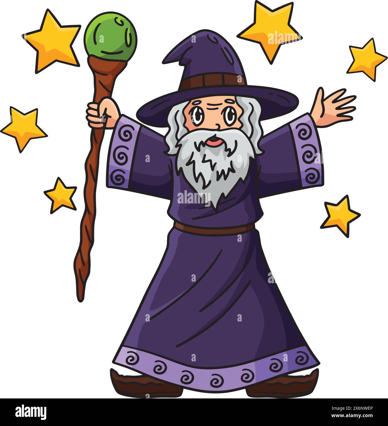 Circus Wizard Spreading Stars Cartoon Clipart Stock Vector Image & Art ...