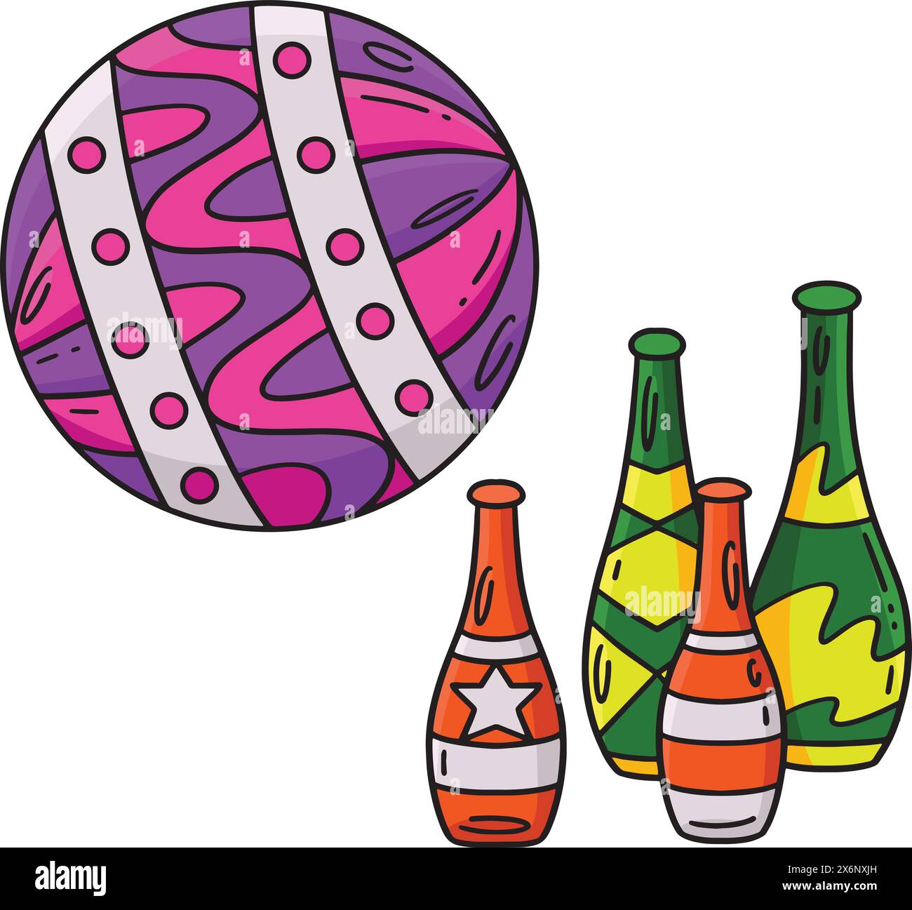 Circus Ball and Pins Cartoon Colored Clipart Stock Vector Image & Art ...