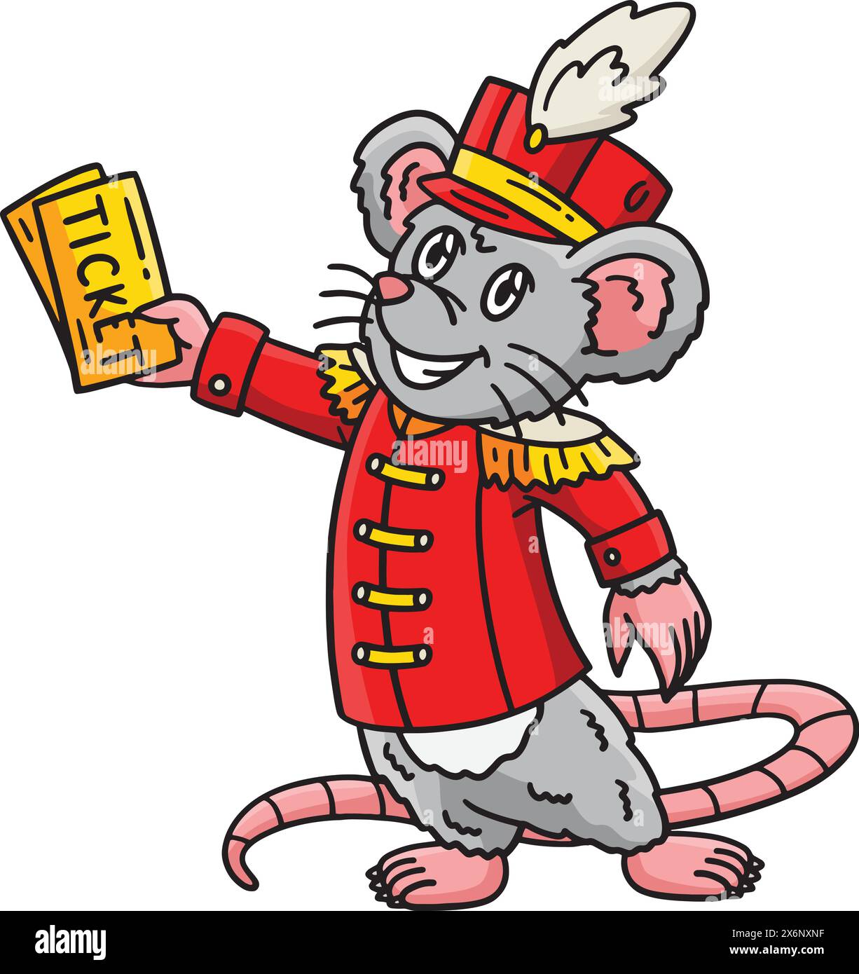Circus Mouse Holding Ticket Cartoon Clipart Stock Vector Image & Art ...