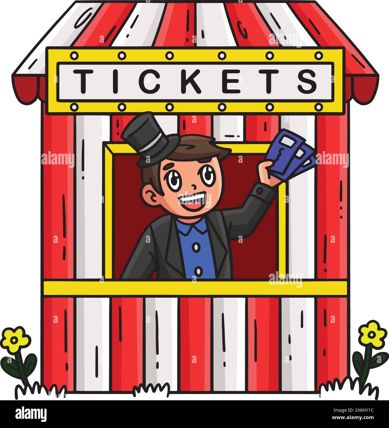Circus Ticket Booth Cartoon Clipart Illustration Stock Vector Image & Art - Alamy