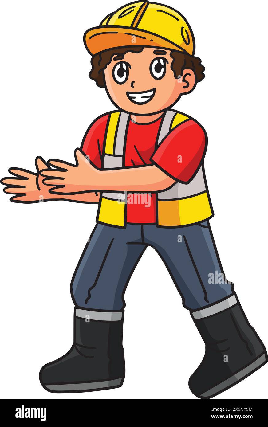 Construction Worker Cartoon Colored Clipart Stock Vector Image & Art ...